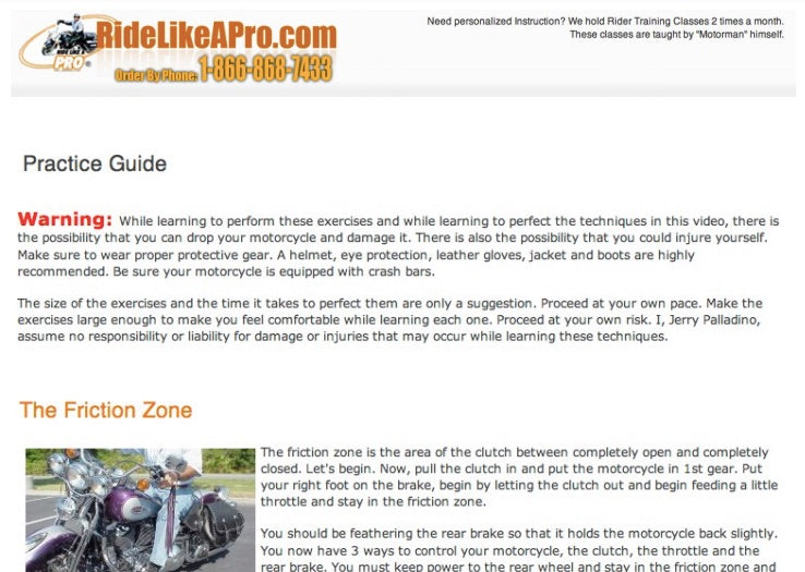 Downloadable Practice Guide – motorman@ridelikeapro.com